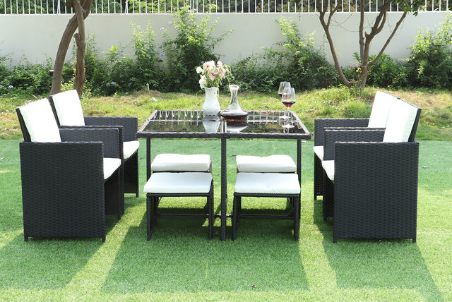 8-Seater Rattan Cube Dining Set Deal - Wowcher